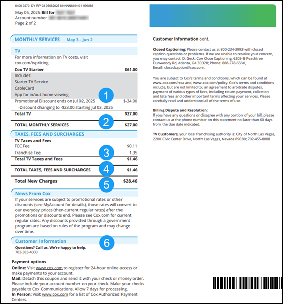 How to Read Your Cox Bill