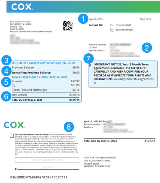 How to Read Your Cox Bill