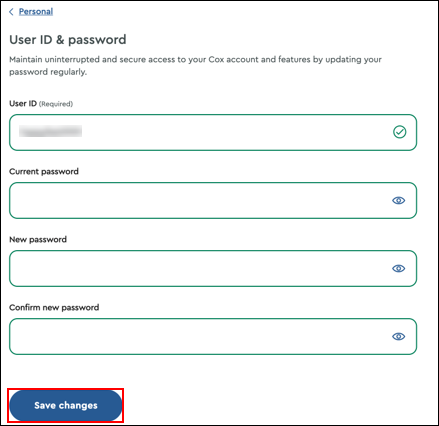 Changing Your Password on Cox.com